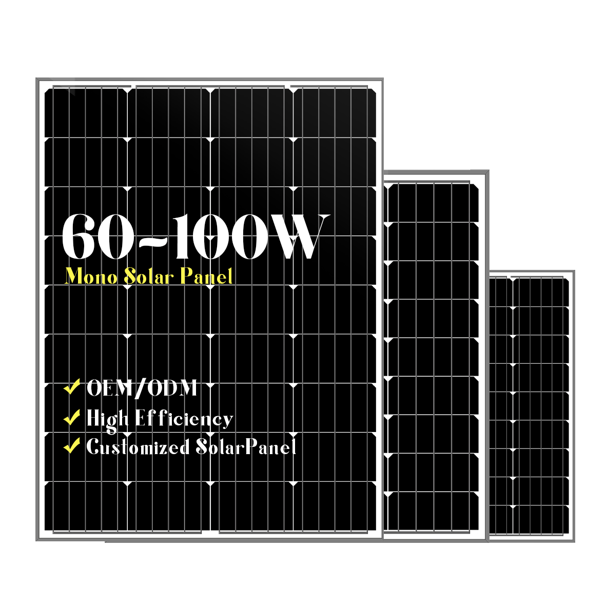 China Small size mini customized monocrystalline solar panel 60w 75w ...