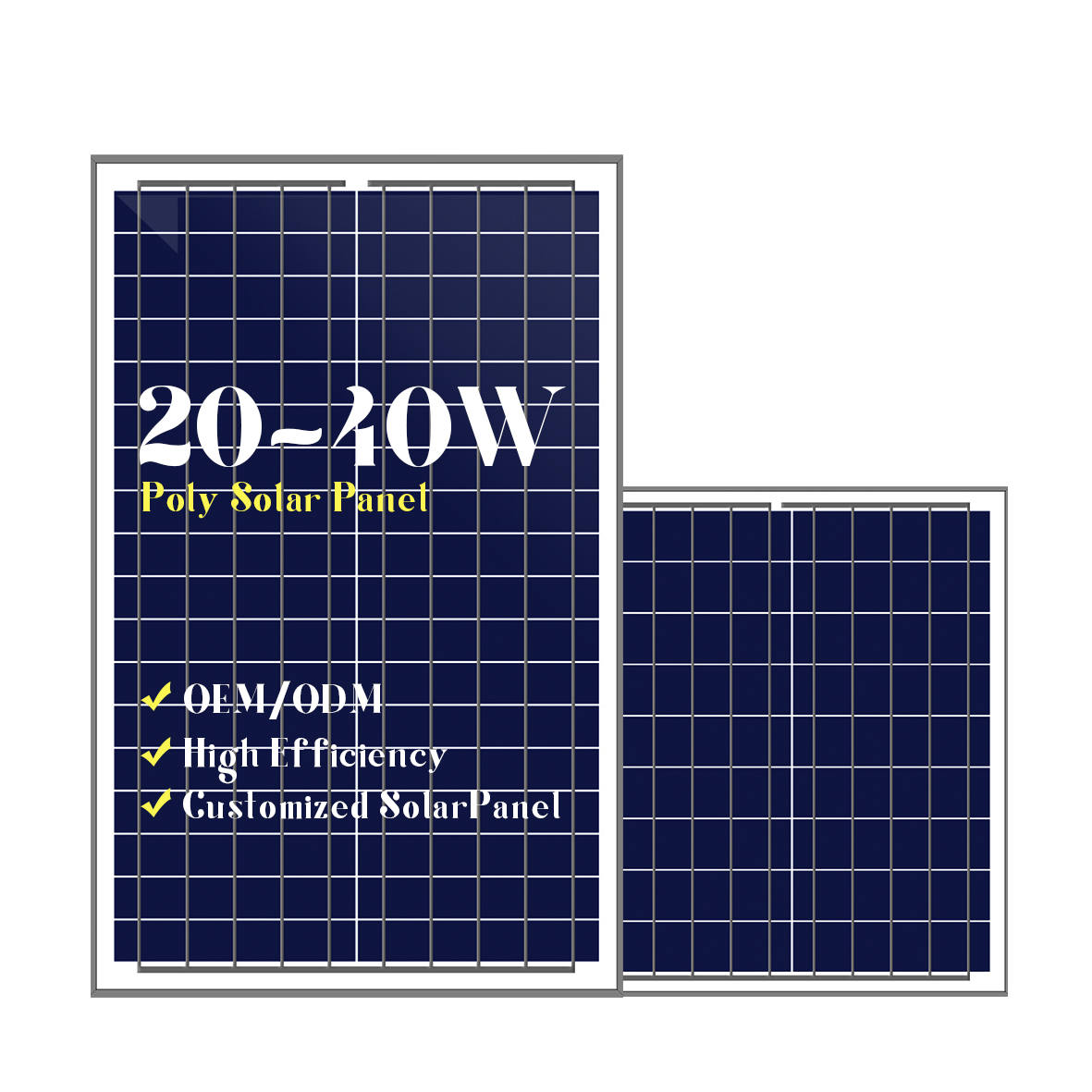China Small size poly solar panels 20w25w30w40w manufacturers and ...