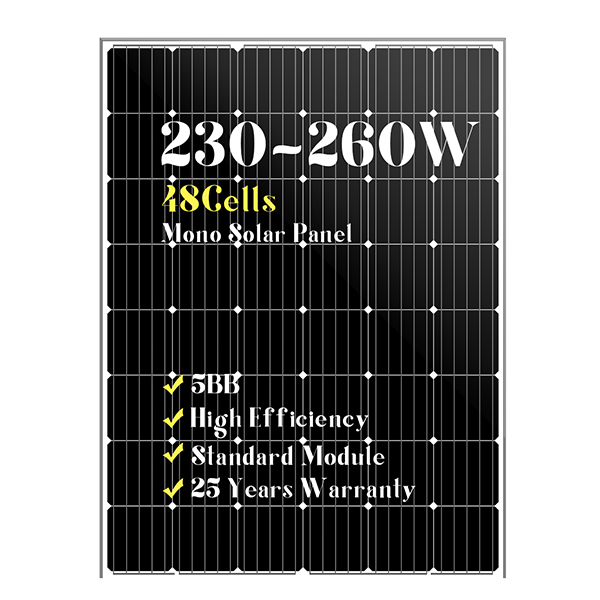 China 48 cells mono solar panels 230w240w250w260w manufacturers and ...